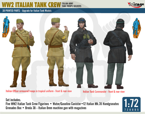 Battle-Models > 1:72 WW2 Italian Tank Crew - czołgiści i wyposażenie